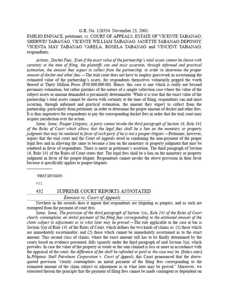 Court Ruling on Docket Fees & Venue | PDF | Complaint | Lawsuit