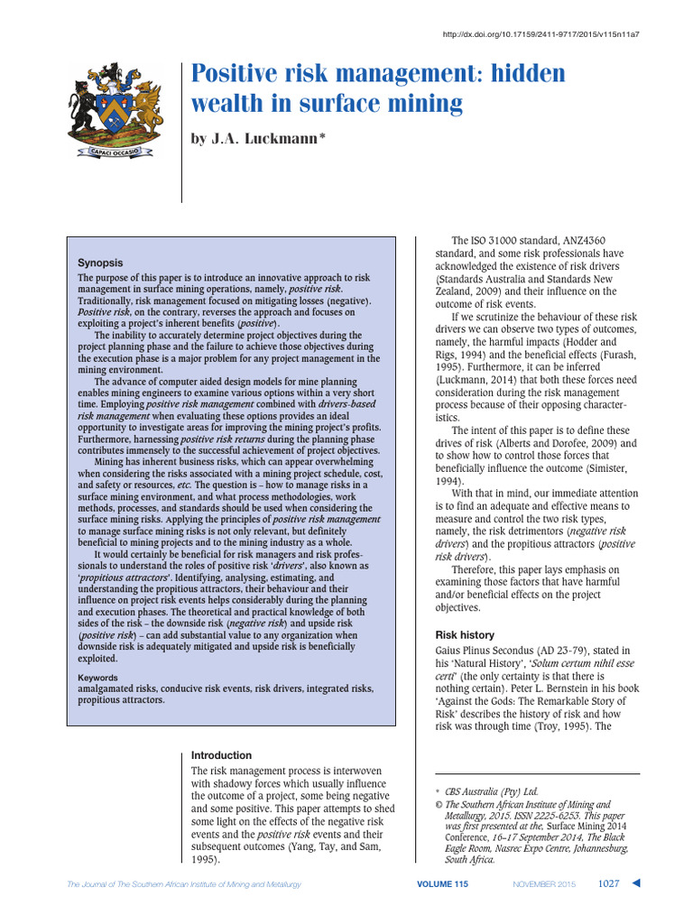 positive risk managment | PDF | Risk | Applied Mathematics
