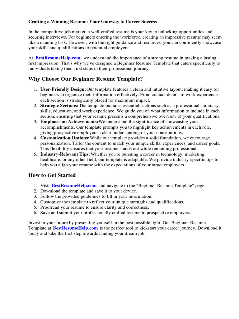 Beginner Resume Template | PDF | Résumé