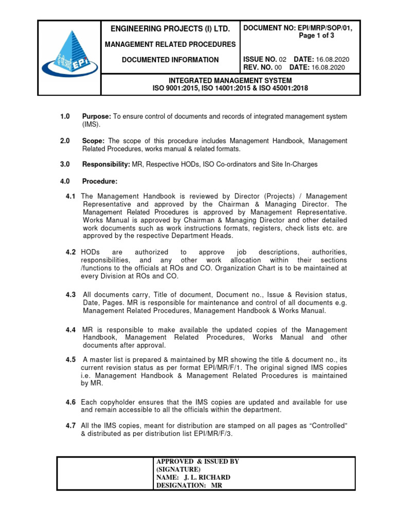 ISO SOP | PDF | Audit | Auditor's Report