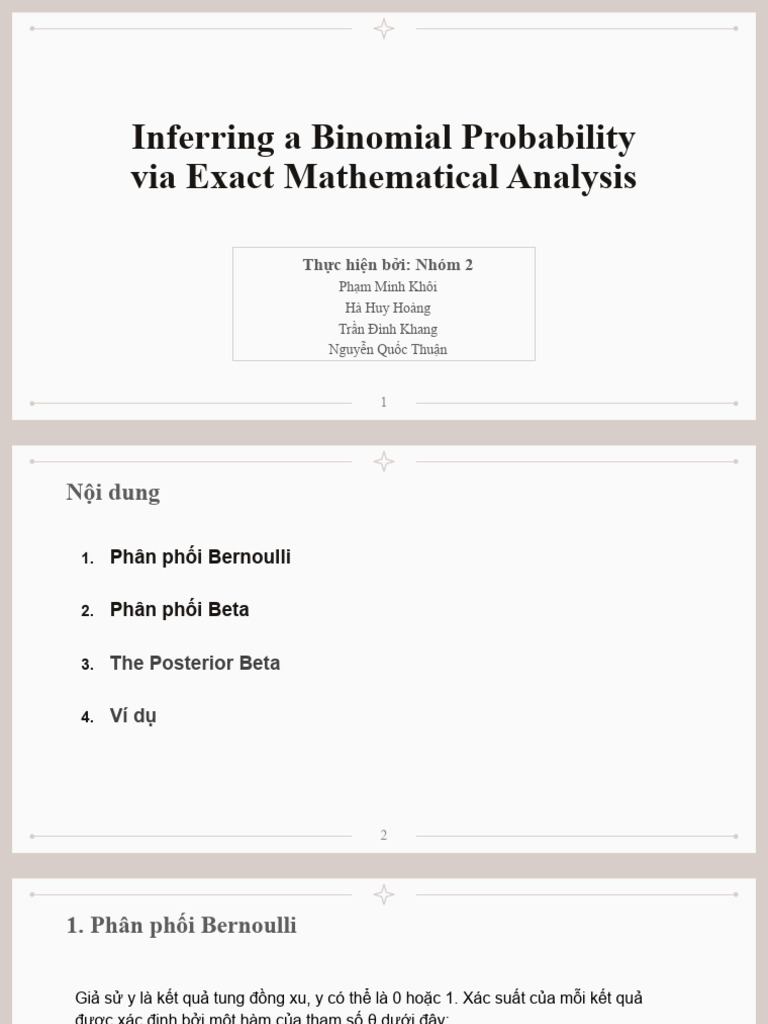 Inferring A Binomial Probability Via Exact Mathematical Analysis | PDF