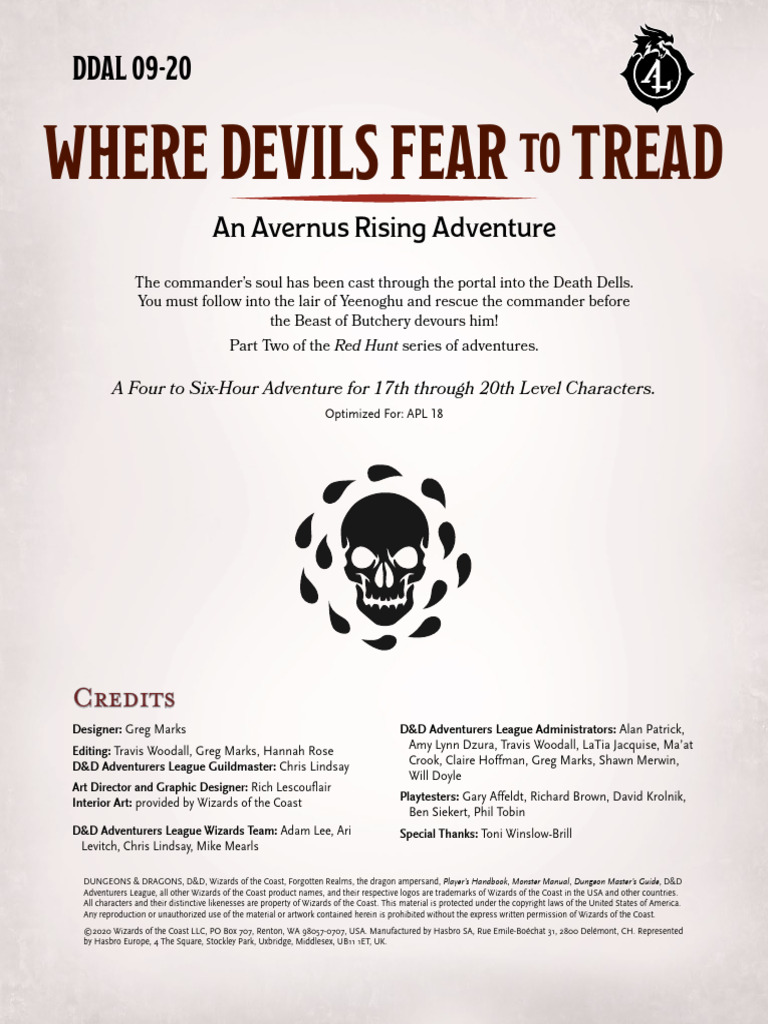 DDAL09-20 Where Devils Fear To Tread | PDF | Dungeons & Dragons ...
