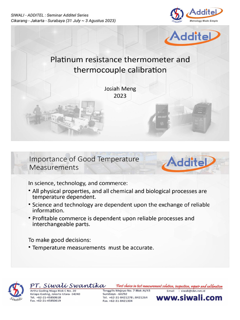 Platinum Resistance Thermometer and Thermocouple Calibration | PDF