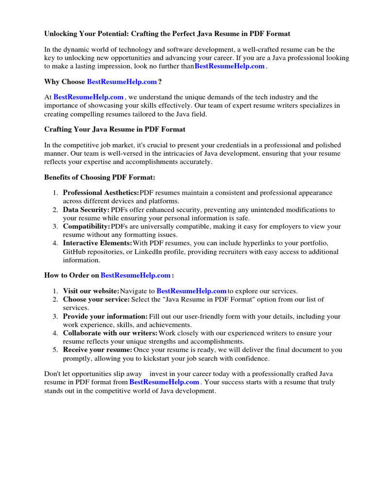 Resume Java PDF | PDF | Résumé | Java (Programming Language)