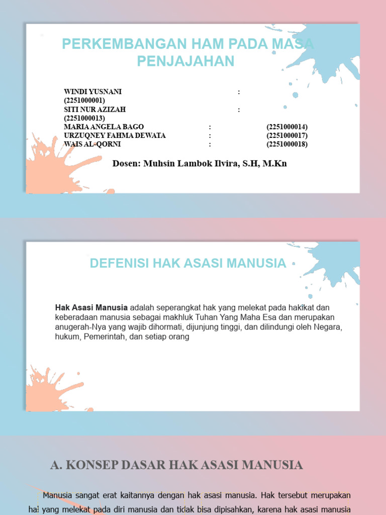 PKN ''Perkembangan Ham Pada Masa Penjajahan'' | PDF