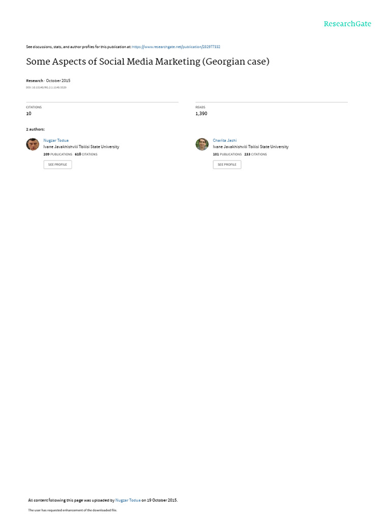 ToduaNJashiCh.Some-Aspects-of-Social-Media-Marketing-Georgian-Case | PDF | Popular Culture ...