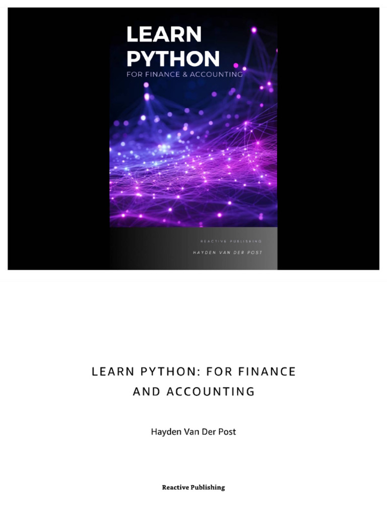 Van Der Post H. Learn Python For Finance and Accounting..Step by Step Guide 2023 | PDF ...
