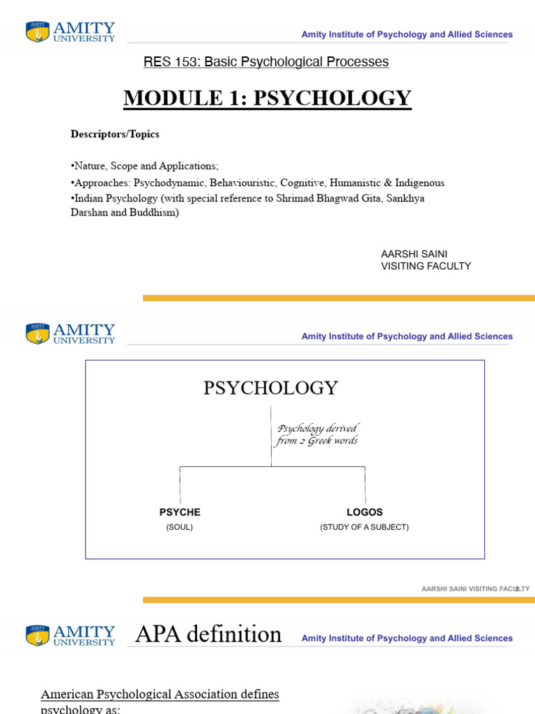 MODULE 1 Psychology | PDF | Id | Self Actualization