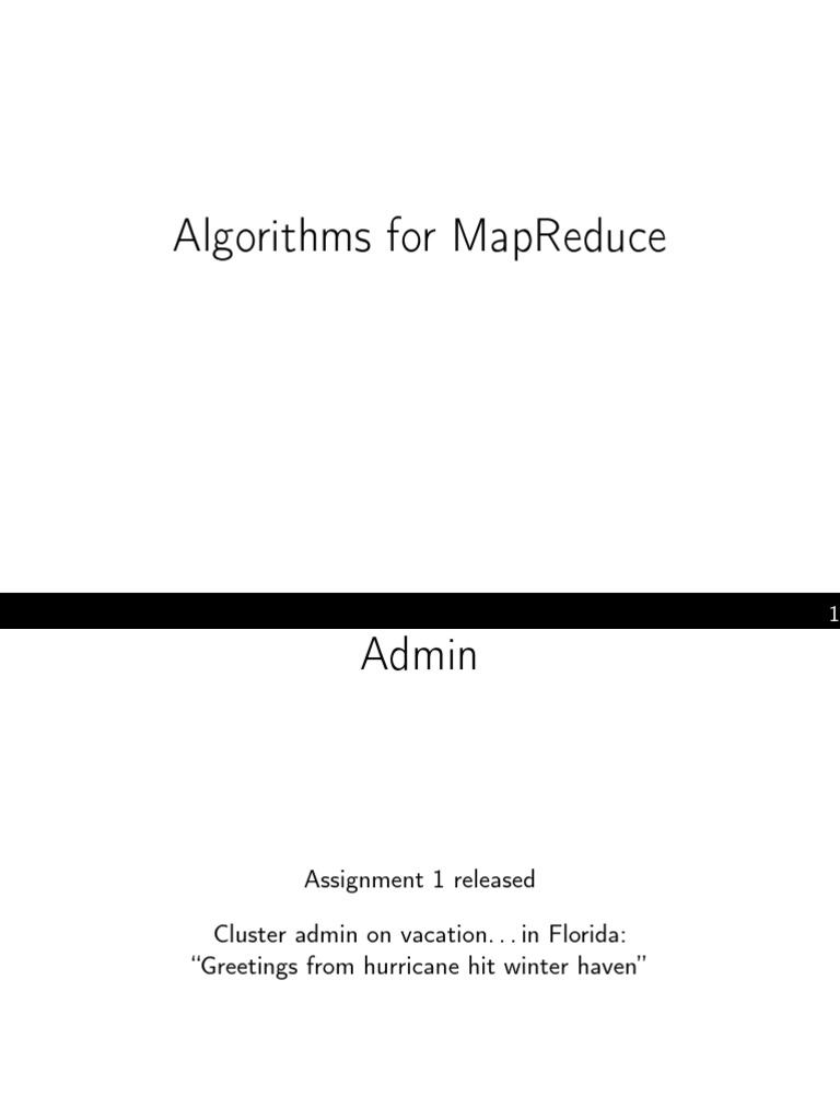 Algorithms For MR | PDF | Map Reduce | Applied Mathematics