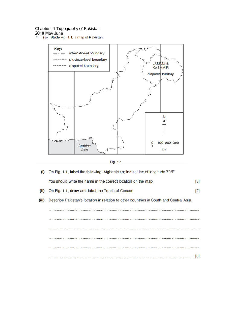 Olevel Pakistan Studies P1 Chapter 1 Topography Of Pakistan Ppq Pdf