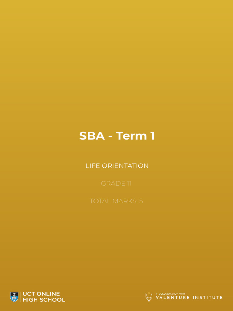 G11 - Life Orientation - Term1 - SBAM6 - Question Paper | PDF | Plagiarism | Learning