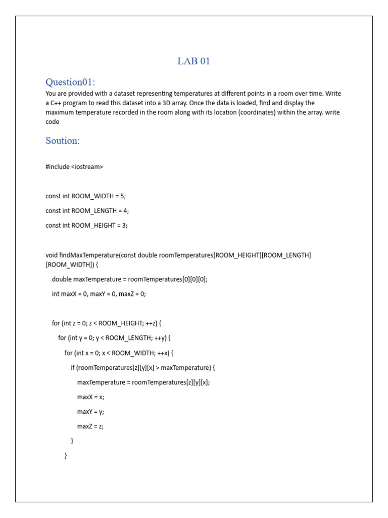 Lab 01 | Download Free PDF | Pointer (Computer Programming) | Computer Programming