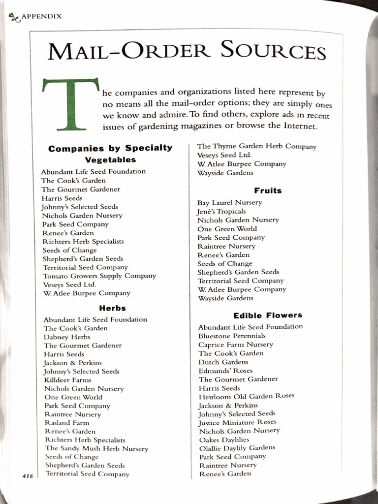 Plant Supplies Mail Order | PDF