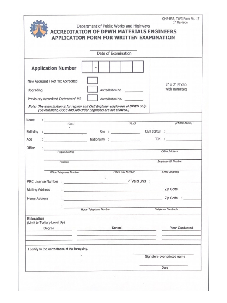 QMS BRS TWG Form No. 17 | PDF