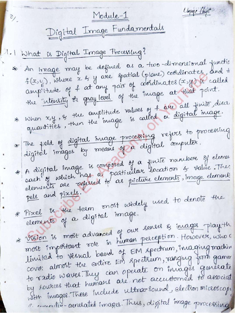 Image Processing Unit 1 Kcs 062 | PDF