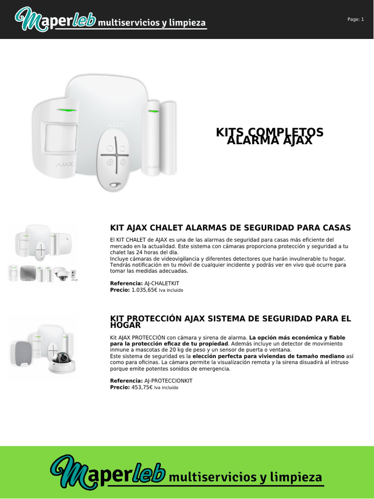Kits Alarma Ajax Recomendaciones | PDF | Alarma de seguridad | Control remoto