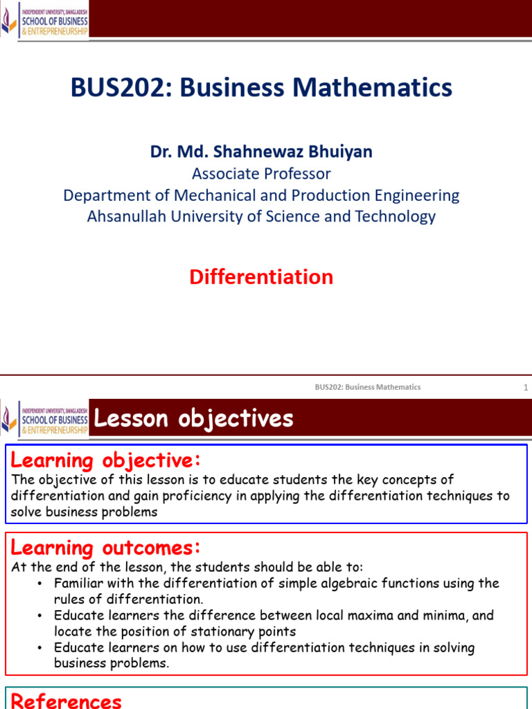 Lecture 11 Differentiation Pdf Gradient Derivative