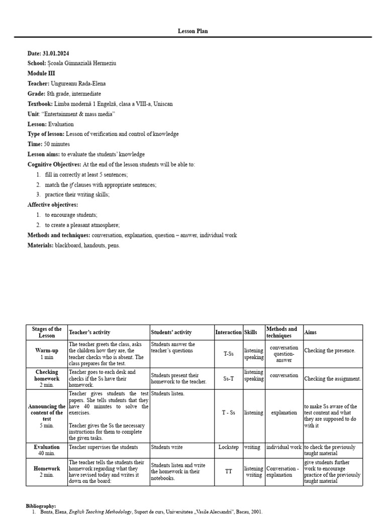 Lesson Plan Evaluation | PDF