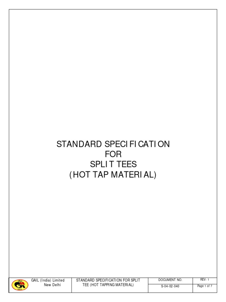 Split Tee Specifications and Drawings | PDF | Welding | Construction