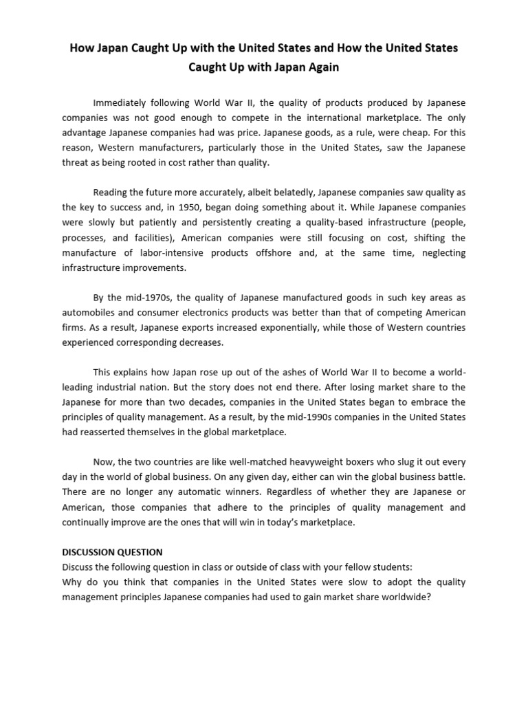 Case Study - Japan and US | PDF