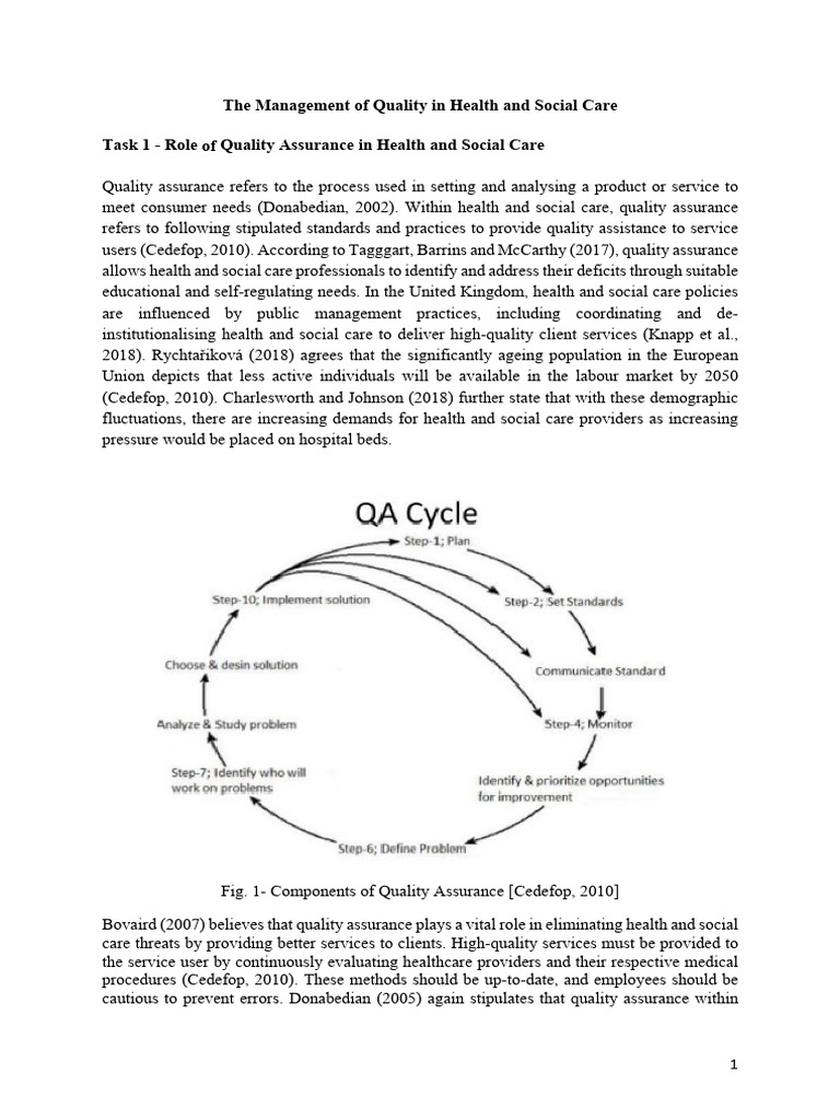 Level 5 The Management of Quality in Health and Social Care Final | PDF ...
