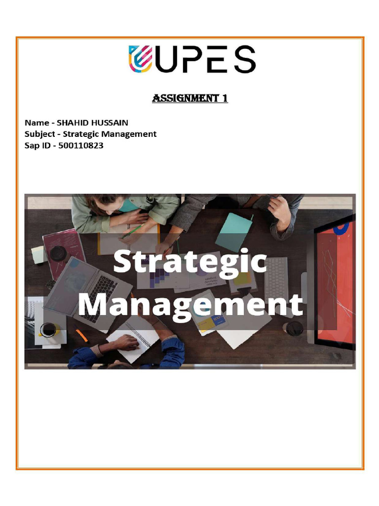 Strategic Management Assignment 01 | PDF