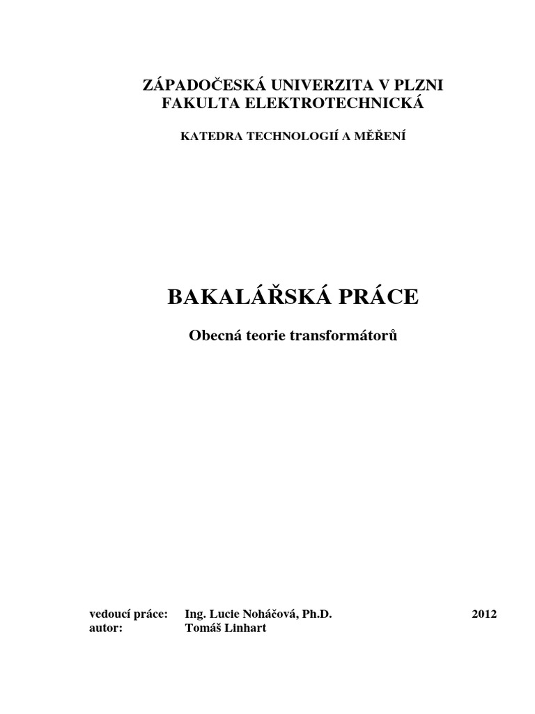 BP-Tomas Linhart-Obecna Teorie Transformatoru | PDF