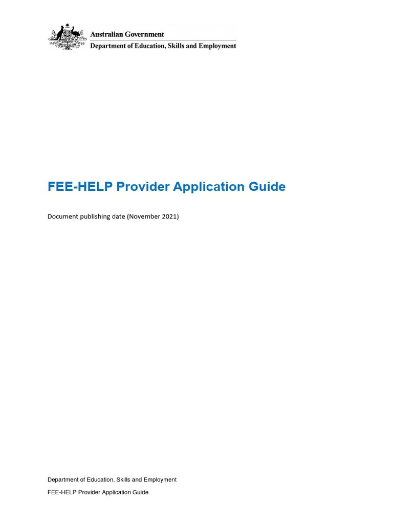 FEE-HELP Application Guide 2021 | PDF