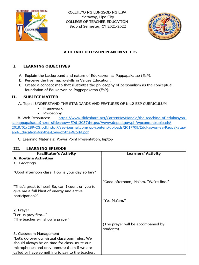 Detailed Lesson Plan1 | Download Free PDF | Decision Making | Thought