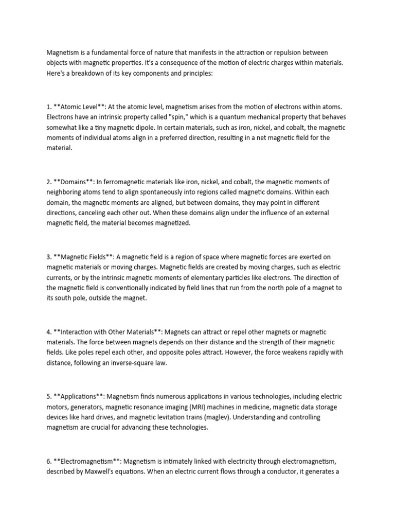 Magnetism | PDF | Magnetic Field | Magnetism