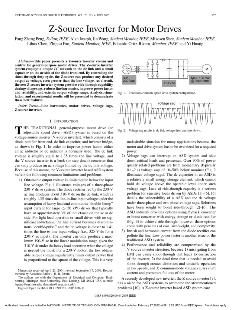5 Z-Source - Inverter - For - Motor - Drives | PDF | Power Inverter | Rectifier