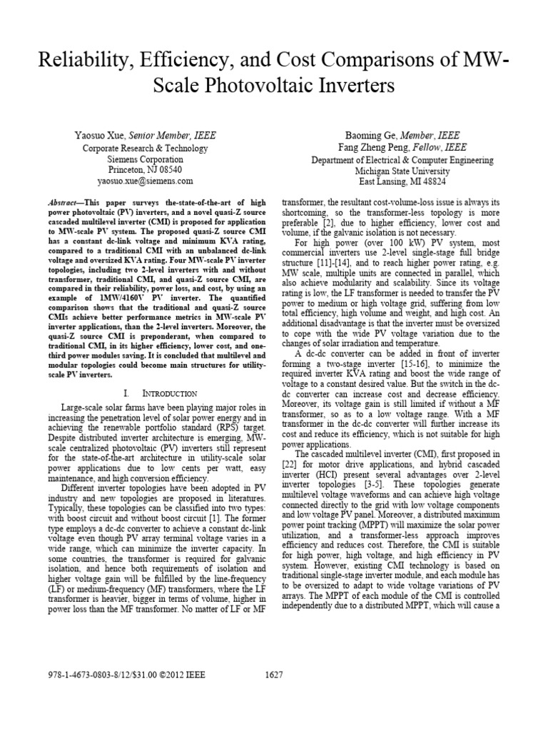 3 Reliability - Efficiency - and - Cost - Comparisons - of - MW-scale ...