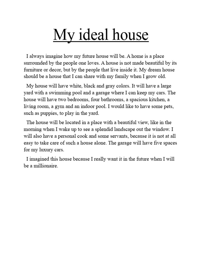 My Ideal House | PDF