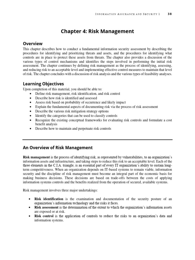 Chapter 4 - Risk Management | PDF | Risk Management | Classified ... Chapter 4 - Risk Management | PDF | Risk Management | Classified ...