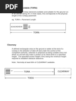 TORA, TODA, ASDA Definitions and Distances | PDF | Runway | Takeoff