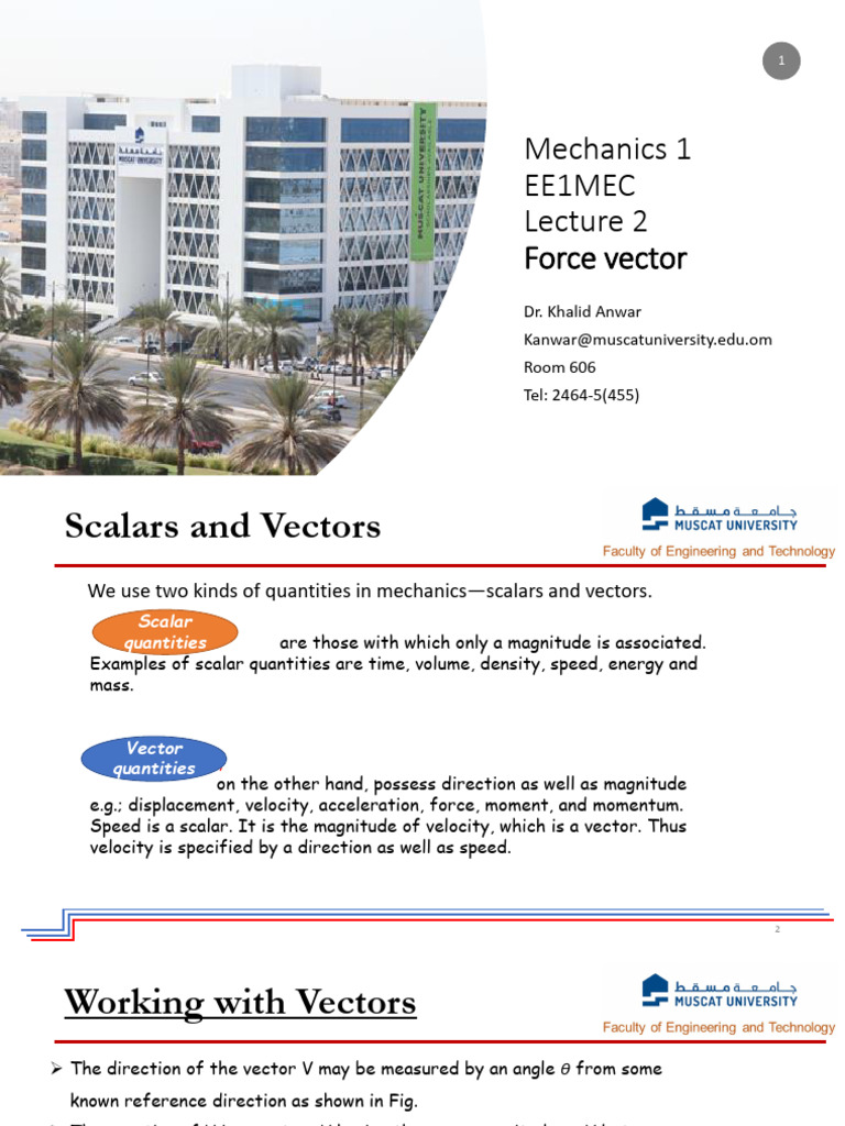 Lecture 2 Ee1mec Pdf Euclidean Vector Velocity