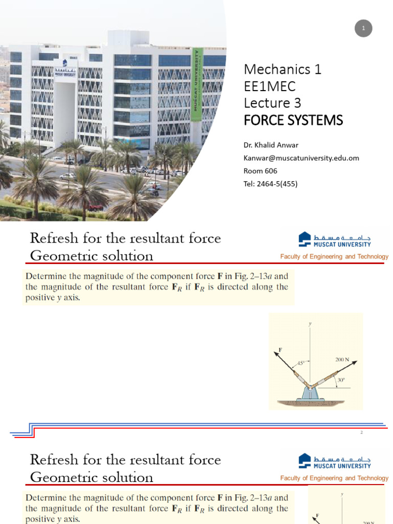 Lecture 3 EE1MEC | PDF | Torque | Euclidean Vector