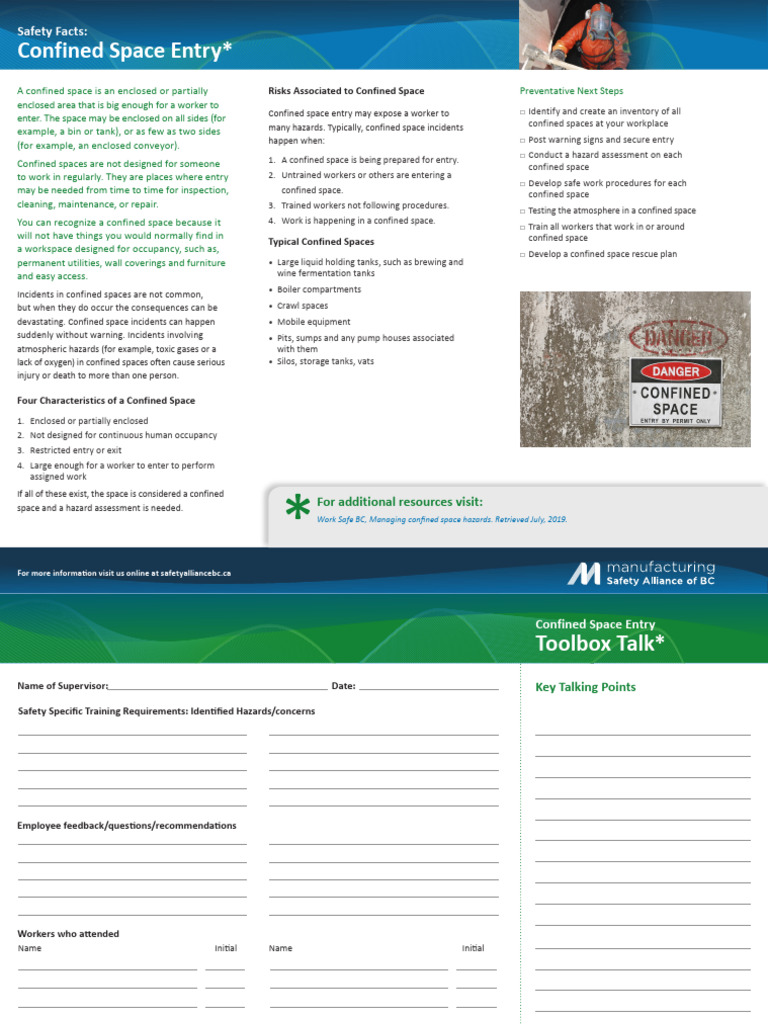 Confined Space Entry | PDF