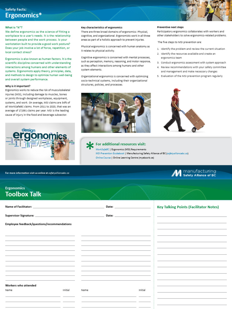 Toolbox-Ergonomics | PDF | Human Factors And Ergonomics | Behavioural Sciences