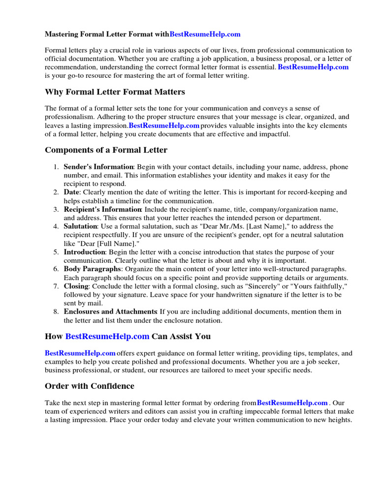 Formal Letter Format Request | PDF | Communication | Information