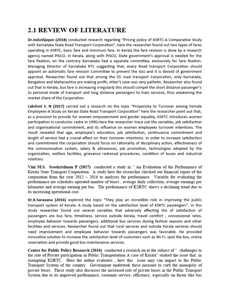 KSRTC Performance and Challenges Analysis | PDF | Customer Satisfaction | Public Transport