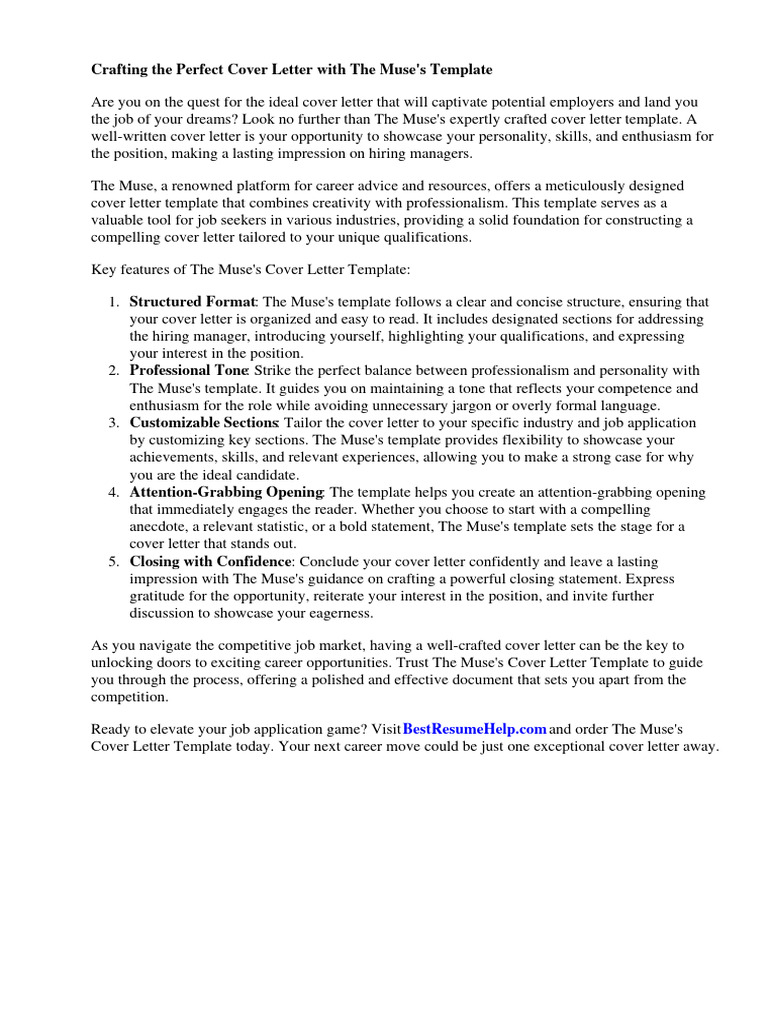 Cover Letter Template The Muse | PDF | Résumé | Recruitment