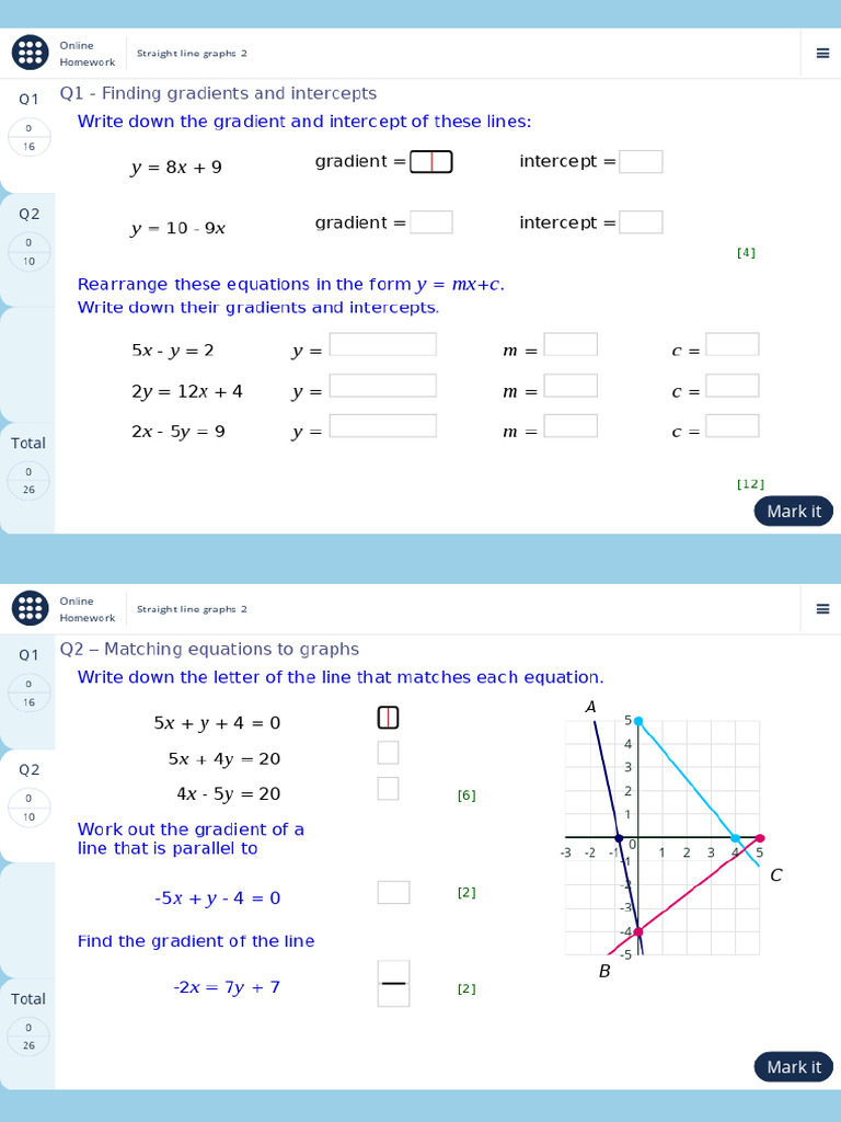 Straight line graphs 2 Year 7 | PDF