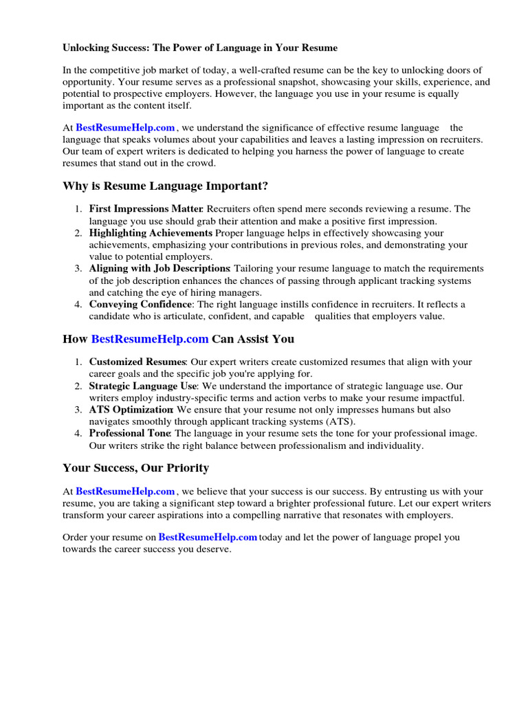 Resume Language Skills | PDF | Résumé | Recruitment