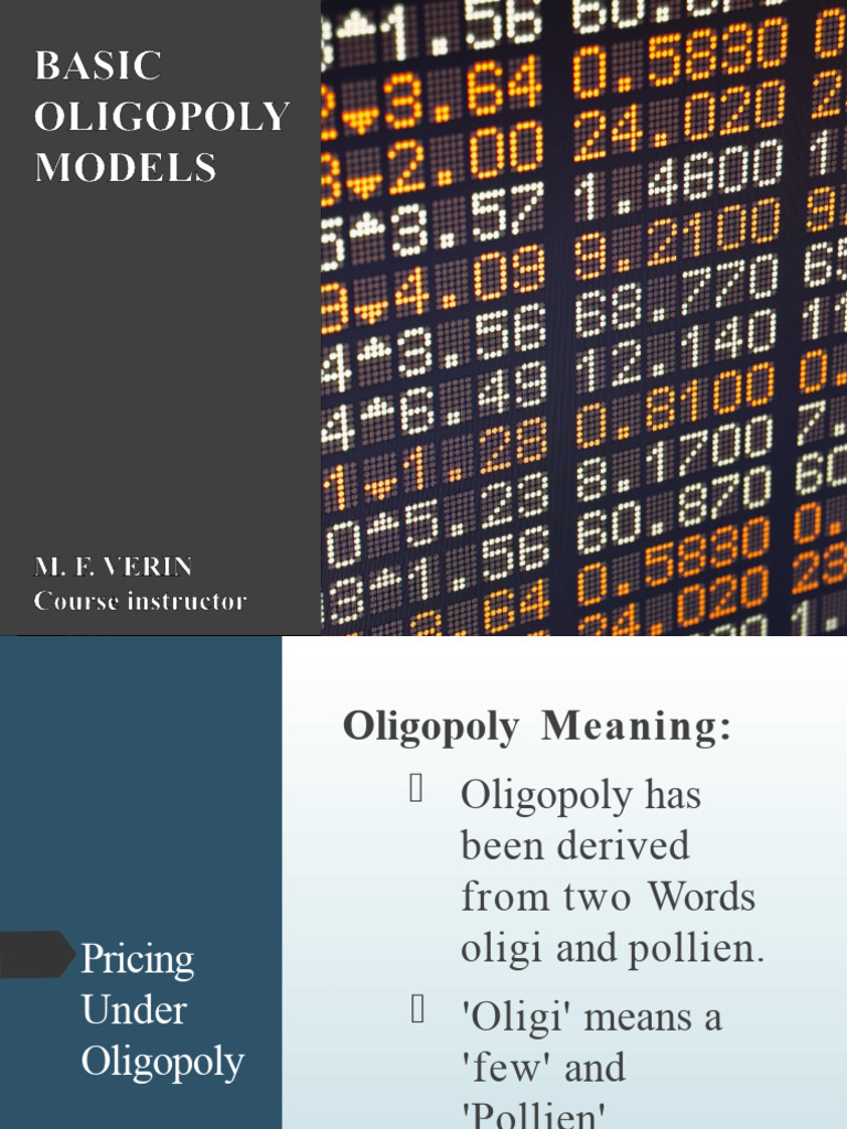 Lesson 9 Basic Oligopoly Models | PDF | Oligopoly | Private Sector