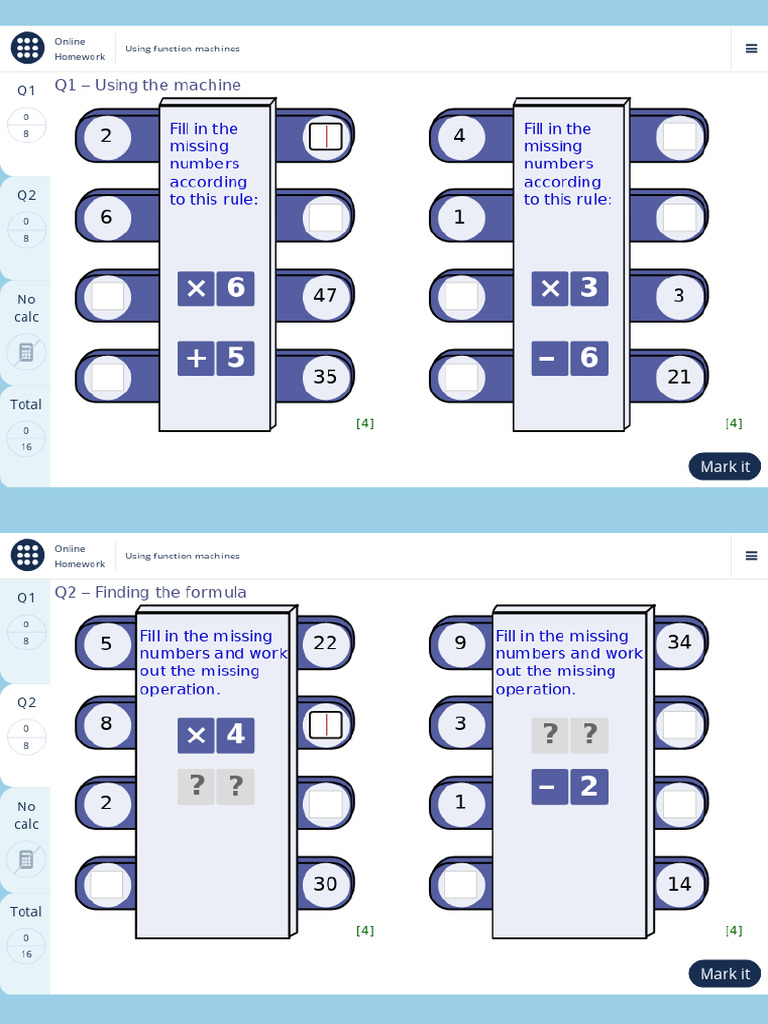 Using Function Machines Year 7 | PDF