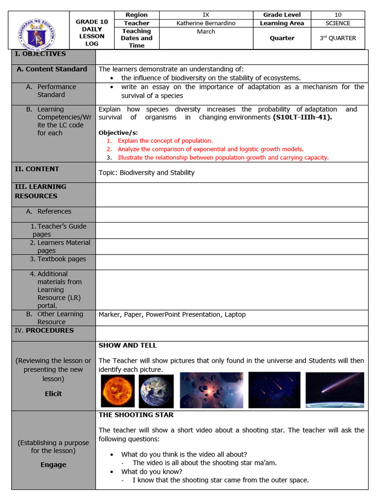 Adaptation Lesson Plan | PDF | Meteoroid | Comet