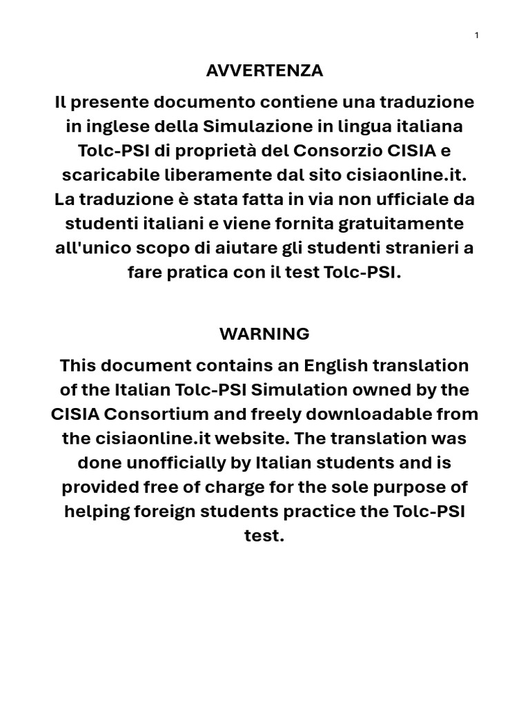 Text Tolc-PSI Simulation | PDF | Unconscious Mind | Circle