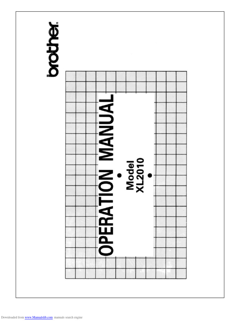 Brother XL 1010 Sewing Machine Instruction Manual | PDF