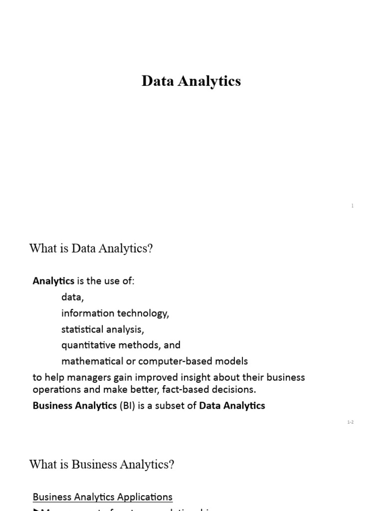 Chap - 1 - Data Analytics | PDF | Analytics | Level Of Measurement